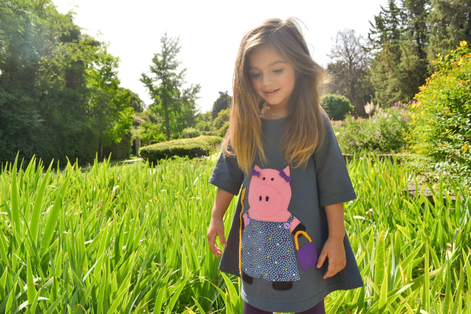 RETRO PIG Pig Dress Girl's Dress With Pig Retro Dress Toddler Dress Pig ...