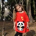 Panda Dress Appliqued Dress Cute Dress Red Dress Playful Dress Handmade ...