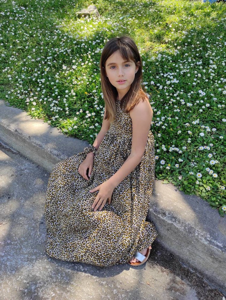 Leopard Print Dress Leopard Maxi Dress Leopard Girls Dress | Etsy