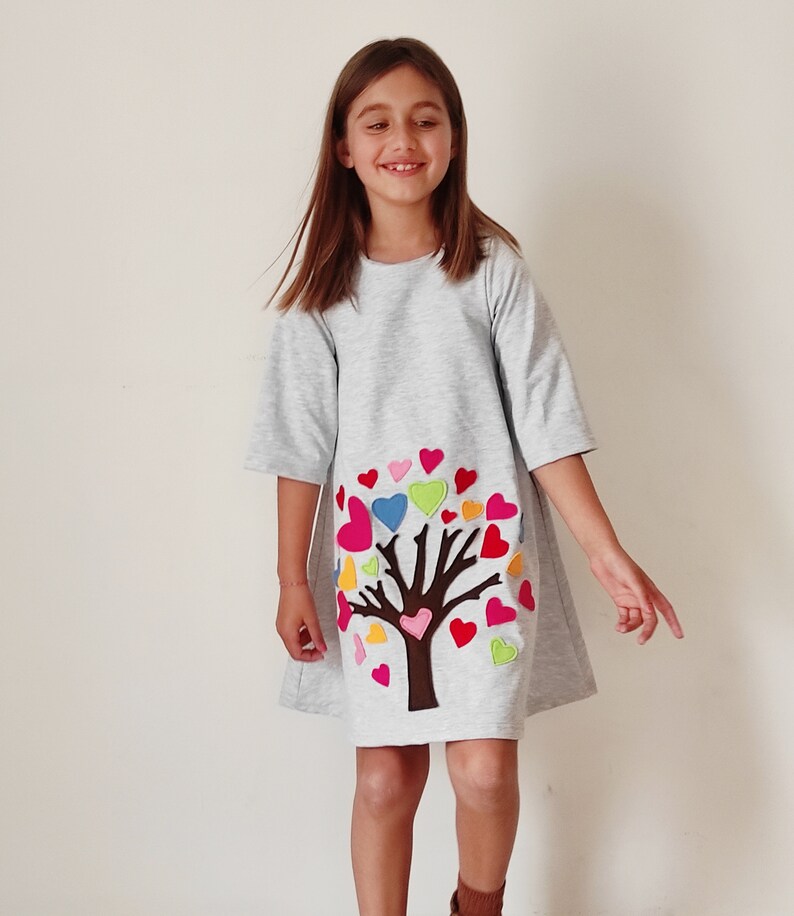 Love Tree Dress, Heart Tree Dress, Multicoloured Dress, Love Tree ...