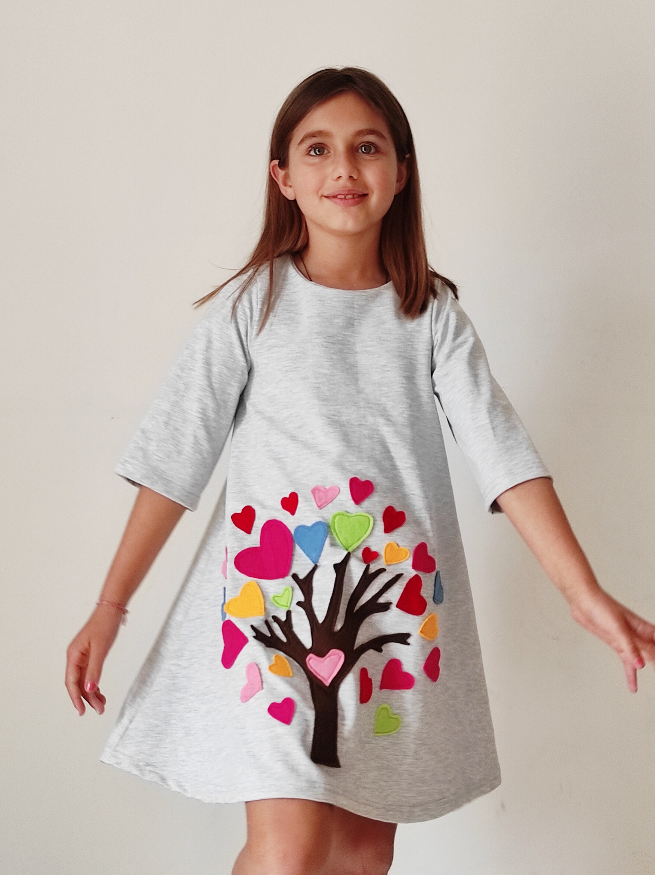 Love Tree Dress, Heart Tree Dress, Multicoloured Dress, Love Tree ...