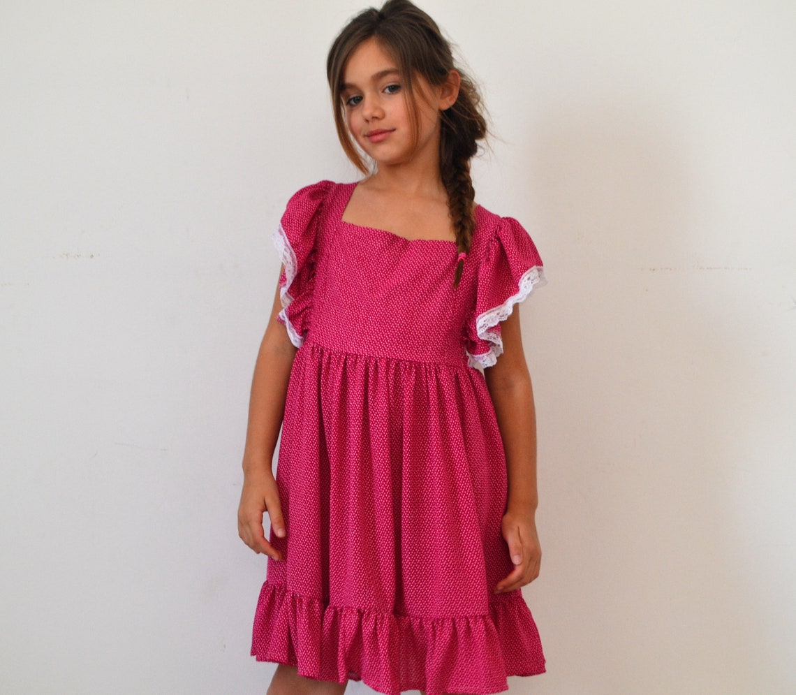 Toddler Sundress Sunshine Vintage Look Polka Dot Fuchsia Polka | Etsy