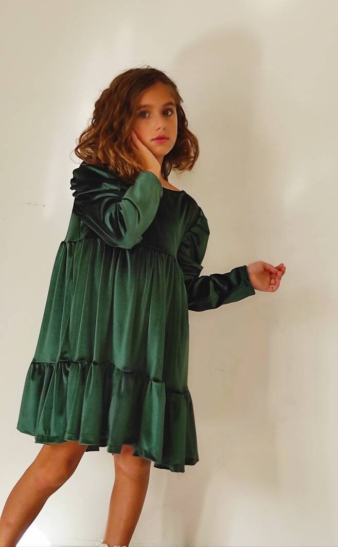 Green Velvet Dress, Christmas Dress, Special Occasion, Party Dress ...