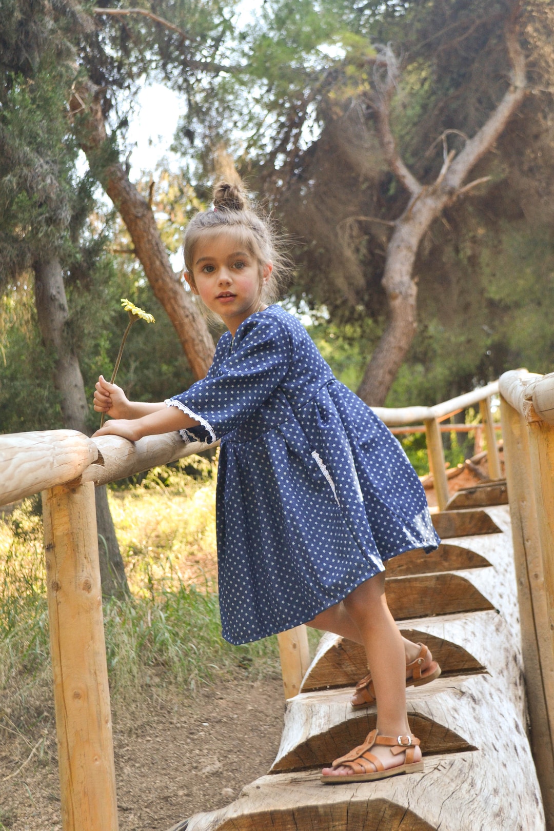 Sunday Star Denim Dress,sunday Dress,bohemian Dress,girls Dress,party ...
