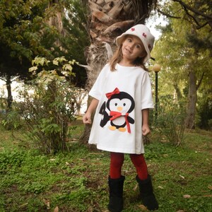 Penguin Dress Applique Penguins Girl's Dress Birthday Christmas Gift ...