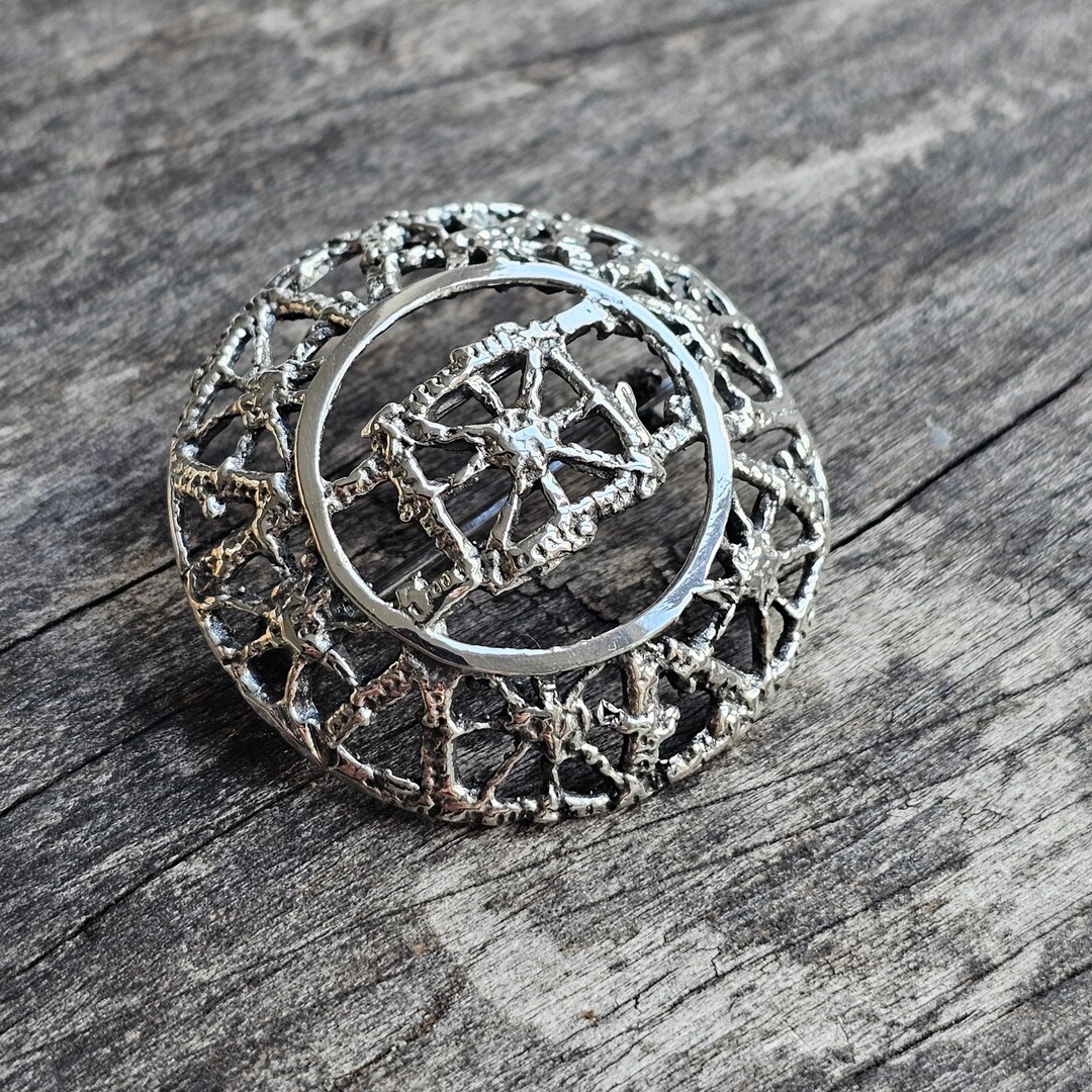 Vintage Modernist Brutalist Era Silver Pitsi 'lace' Design Brooch by ...