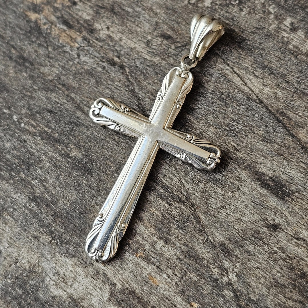 1950s Vintage Swedish Ornate Scandinavian Silver Cross 1952 Nordic ...