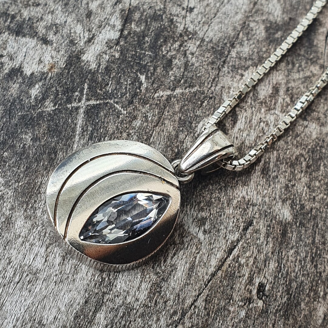 Finnish Silver & Rock Crystal Necklace Pendant by Finnfeelings - Etsy UK