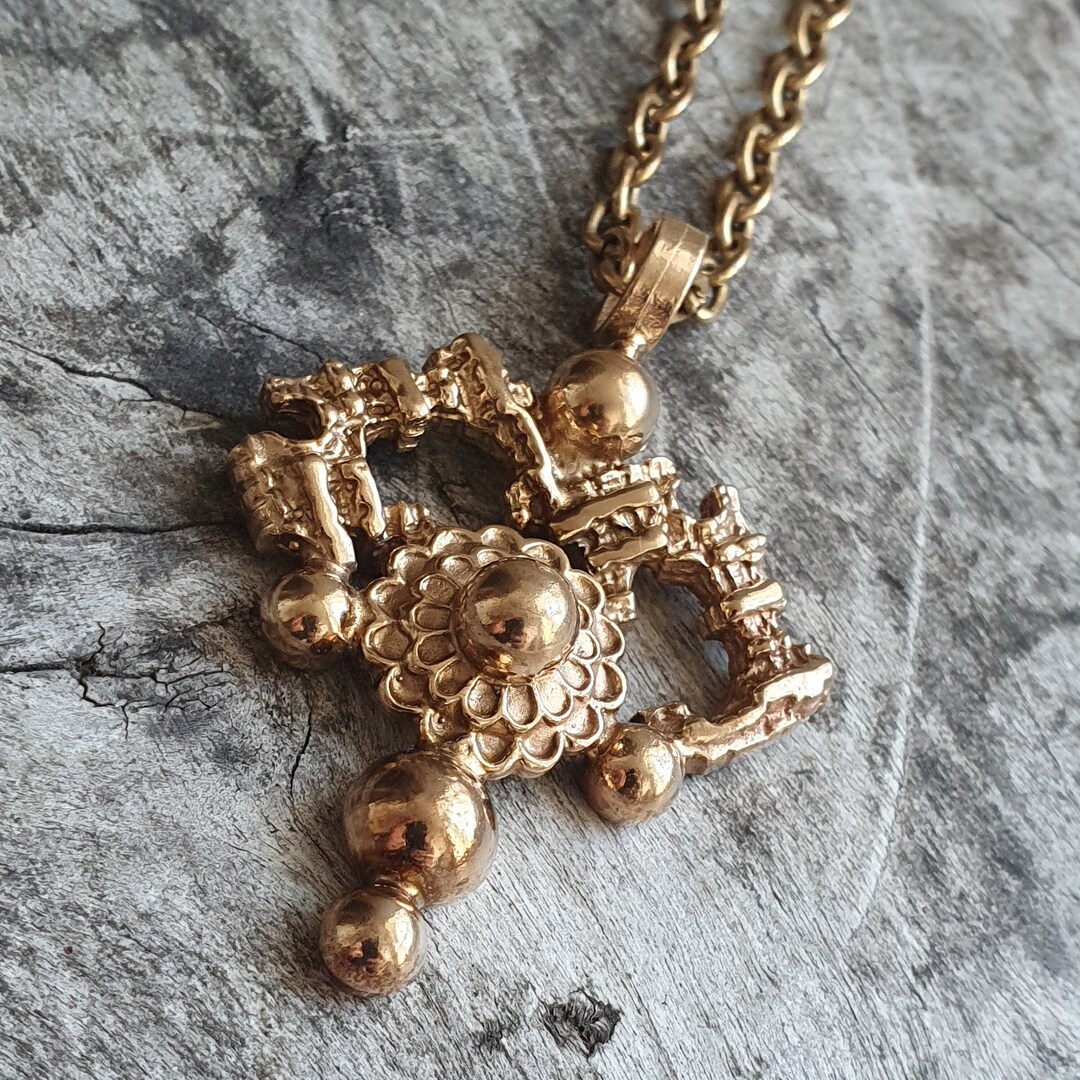 Vintage Kalevi Sara Bronze Statement Necklace Pendant Modernist ...