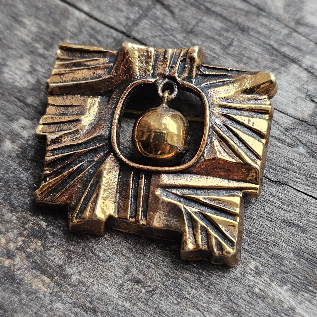 Vintage 1970s Finnish Brutalist Bronze Brooch by Kelo Pentti Sarpaneva ...