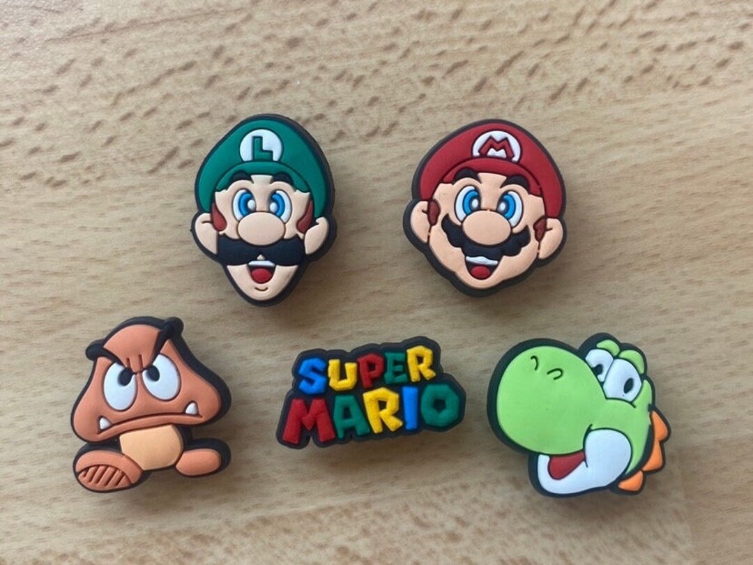 Super Mario Bros Style Crocs Charms Shoe Jibbitz Mario Luigi - Etsy