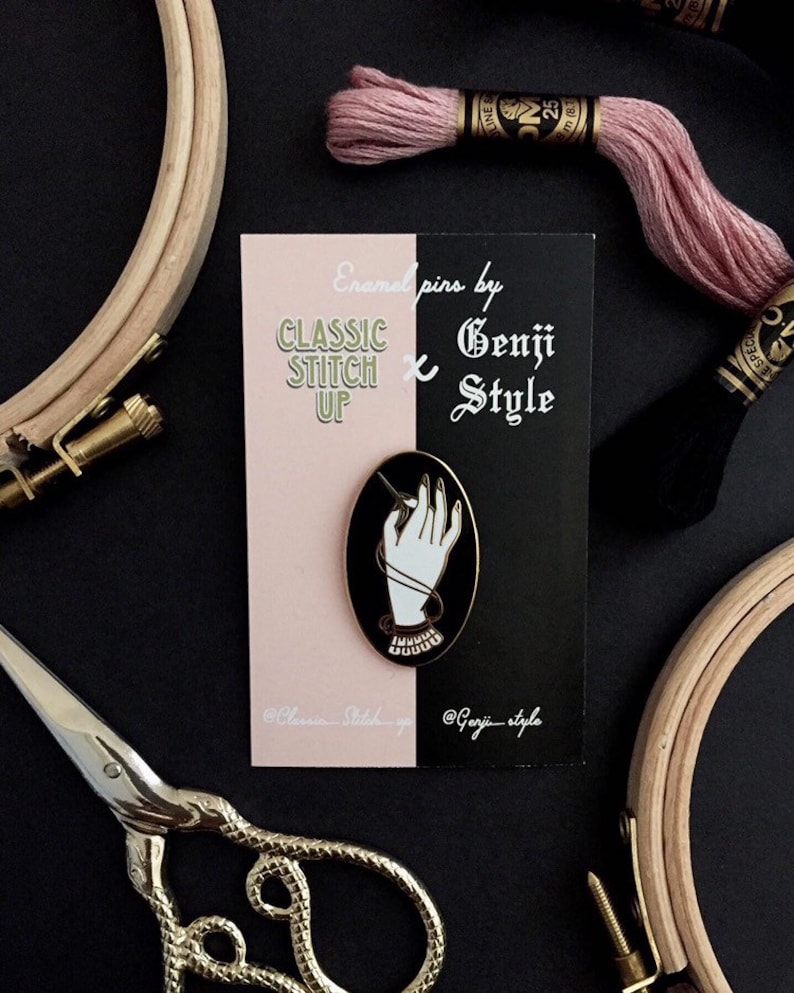 Victorian Hand Embroidery Hand Hard Enamel Pin Cross Stitch - Etsy