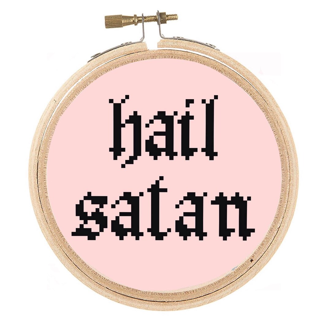 Hail Satan Cross Stitch - Etsy