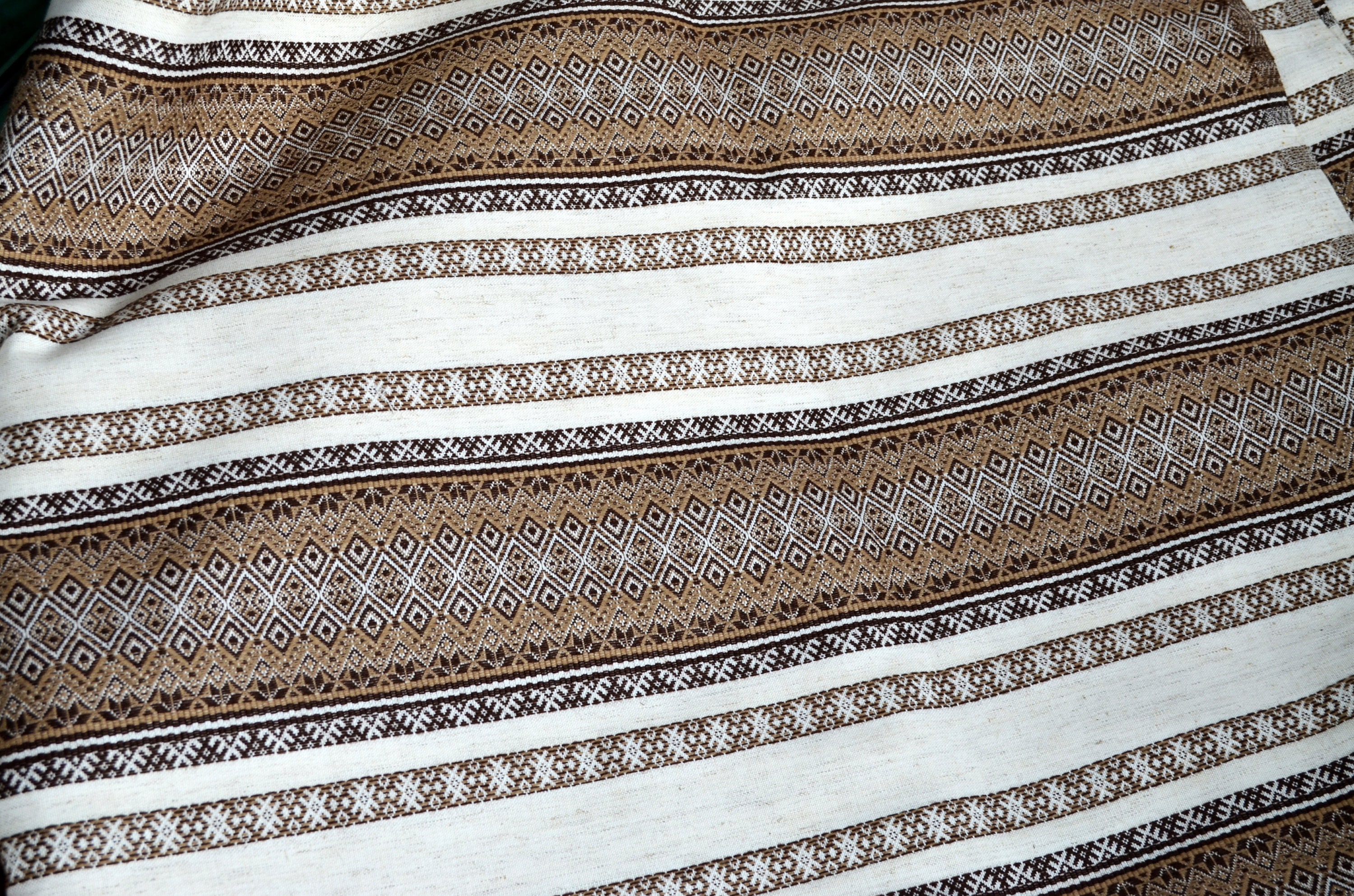 Ukrainian Ethnic Fabric Natural White Beige Brown Folkloric | Etsy