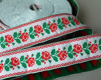 Blue Ethnic Trim, Ukrainian Ribbon, Embroidery Jacquard Trim by the ...