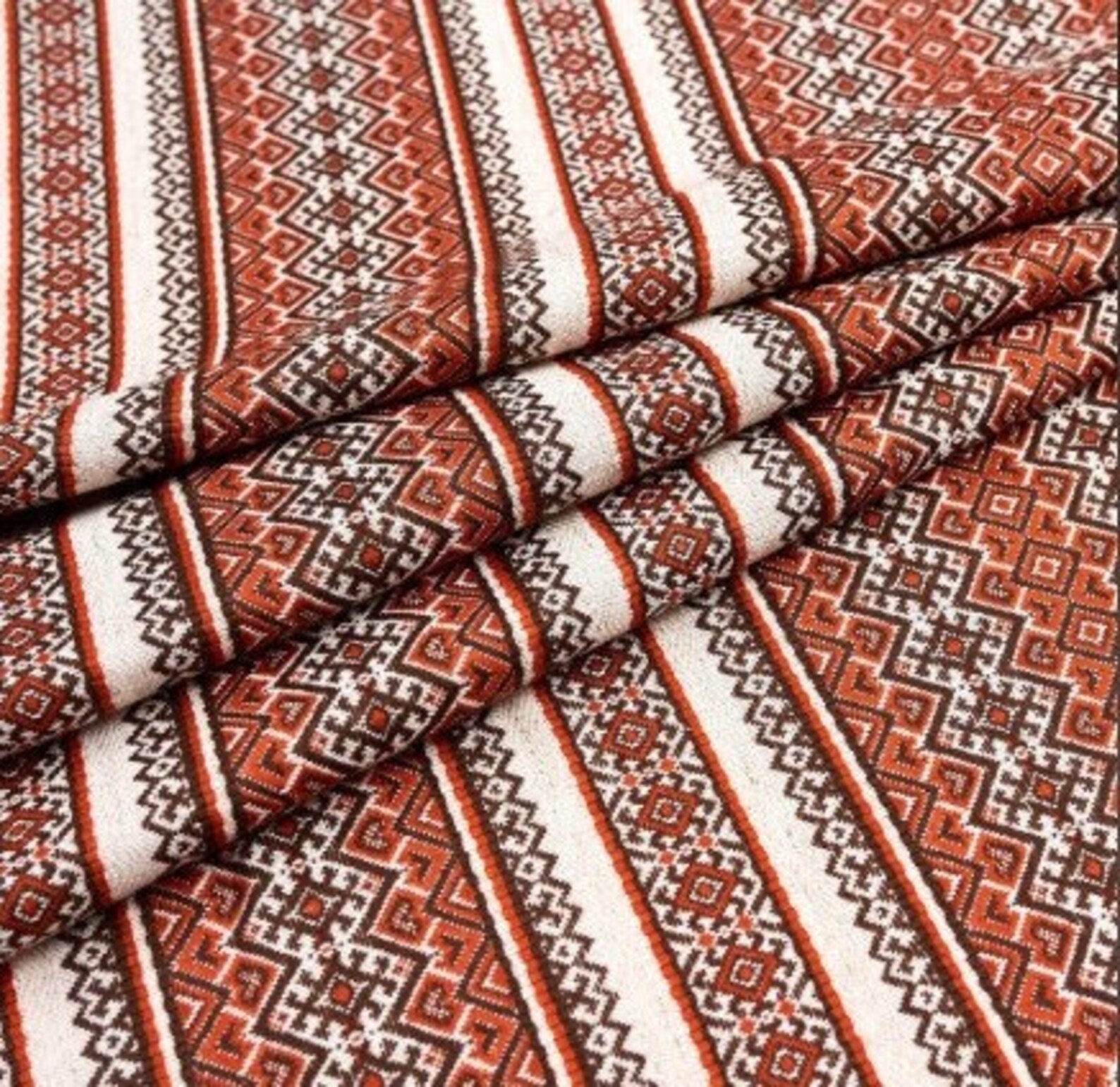Ukrainian ethnic fabric Natural white beige brown folkloric | Etsy