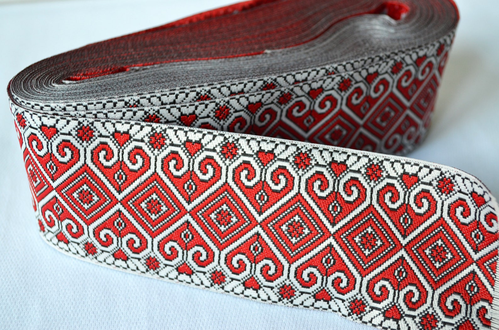 Red Ethnic Trim Jacquard Ribbon Trim Woven Border Embroidery - Etsy