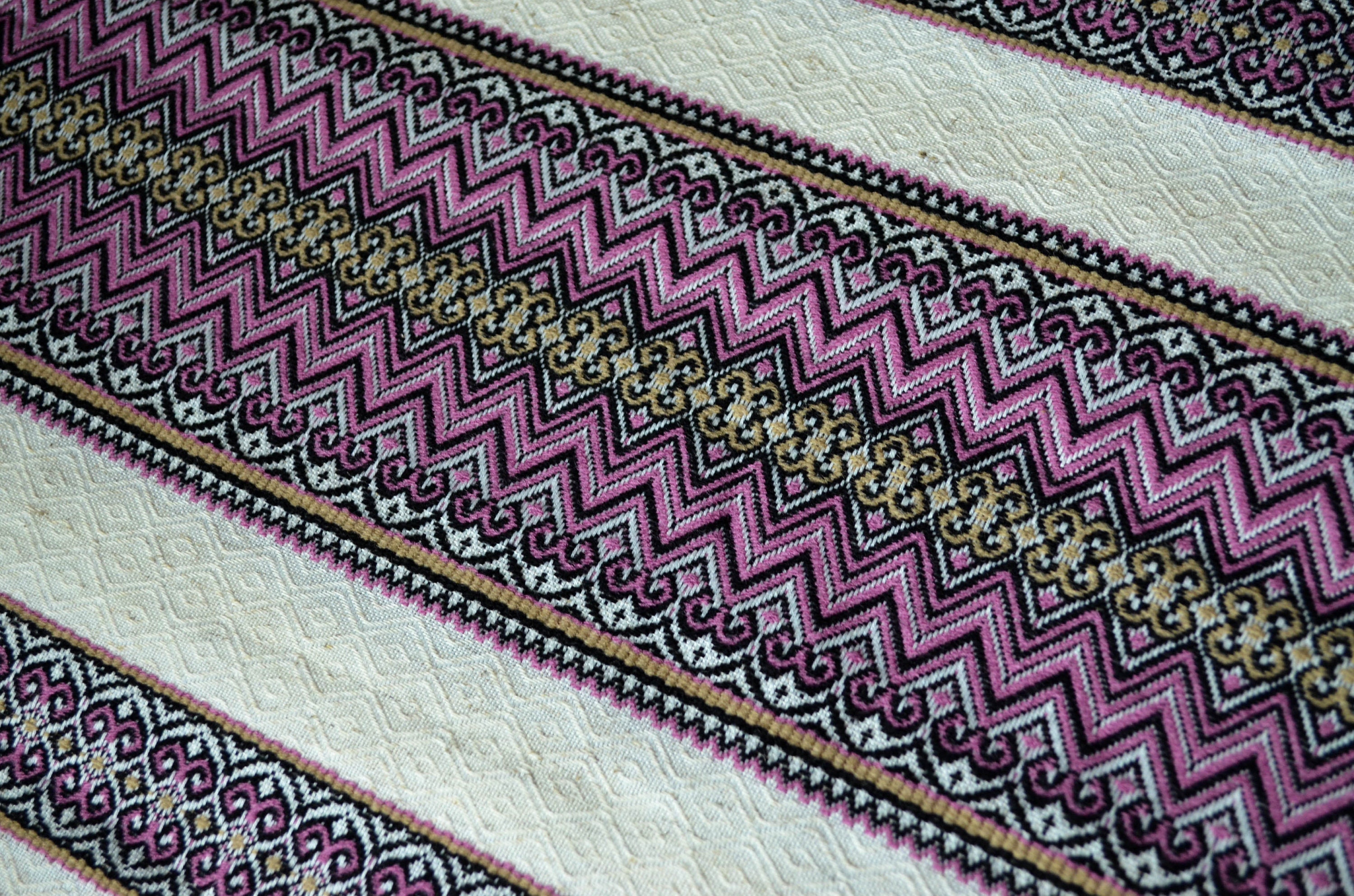 Ukrainian ethnic fabric White lavender lilac folkloric style | Etsy