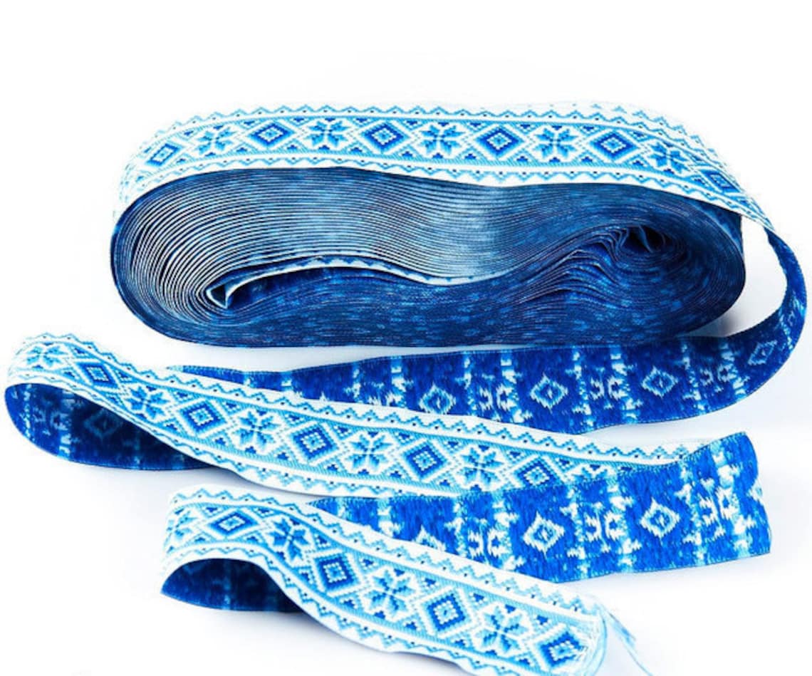 Brown Ethnic Ribbon Trim Ukrainian Design Gray Brown White - Etsy
