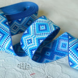 Jacquard Ribbon Trim Blue White Embroidery Trim Ukrainian Design ...