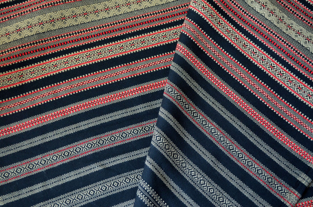 Black Red Beige Ukrainian Ethnic Fabric Folkloric Style Boho Home Decor ...