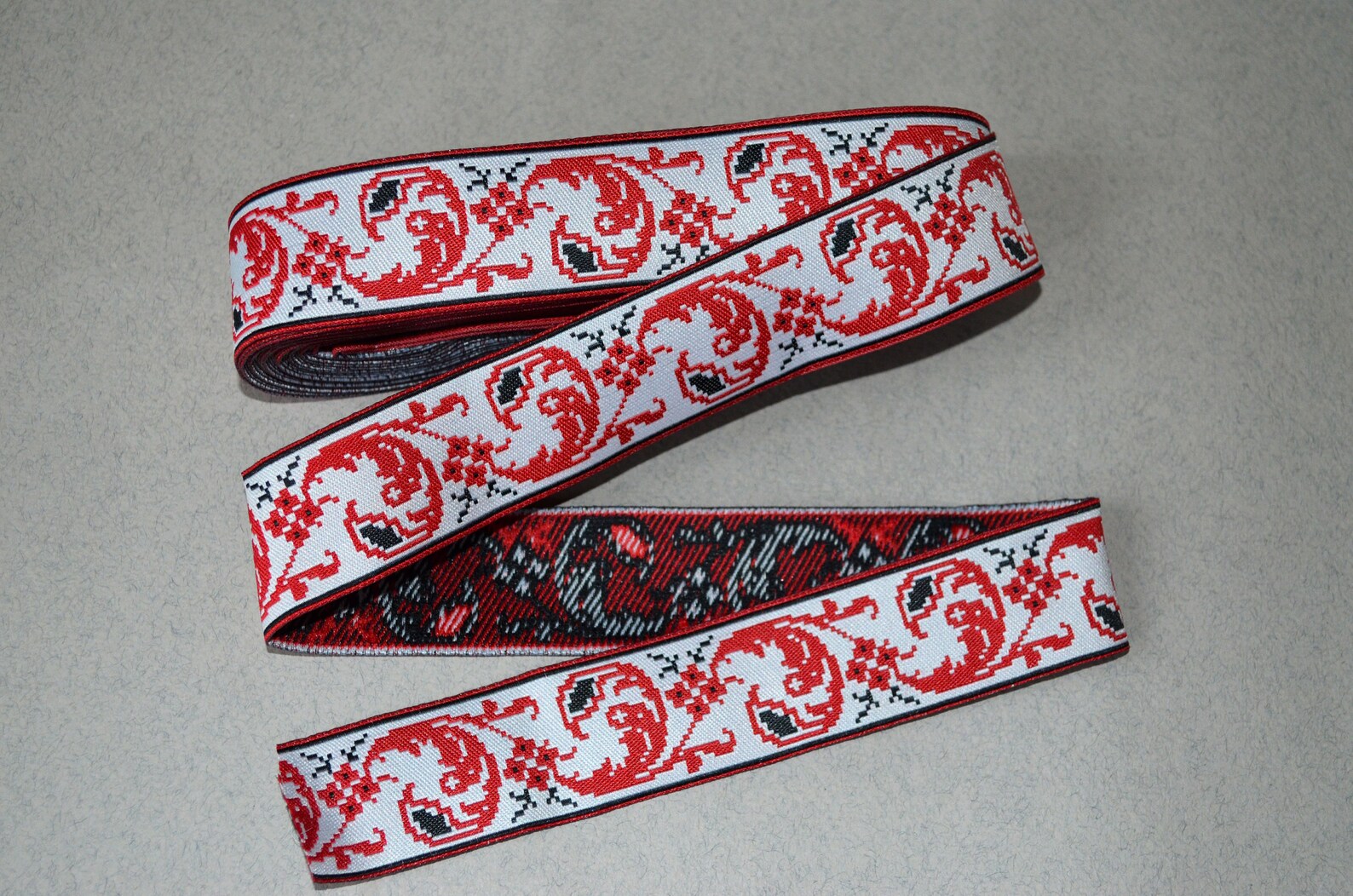 Jacquard Ribbon Trim Red White Black Embroidery Trim Ukrainian Design ...