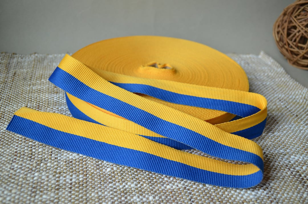 Blue Yellow Trim, Ukrainian Design Woven Border, Folkloric, Ethnic Trim ...