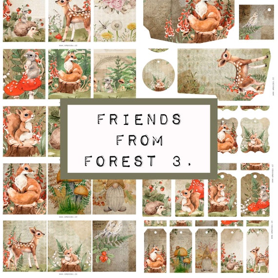 FRIENDS From Forest TAG Kit Digital JUNK Journal Printable | Etsy
