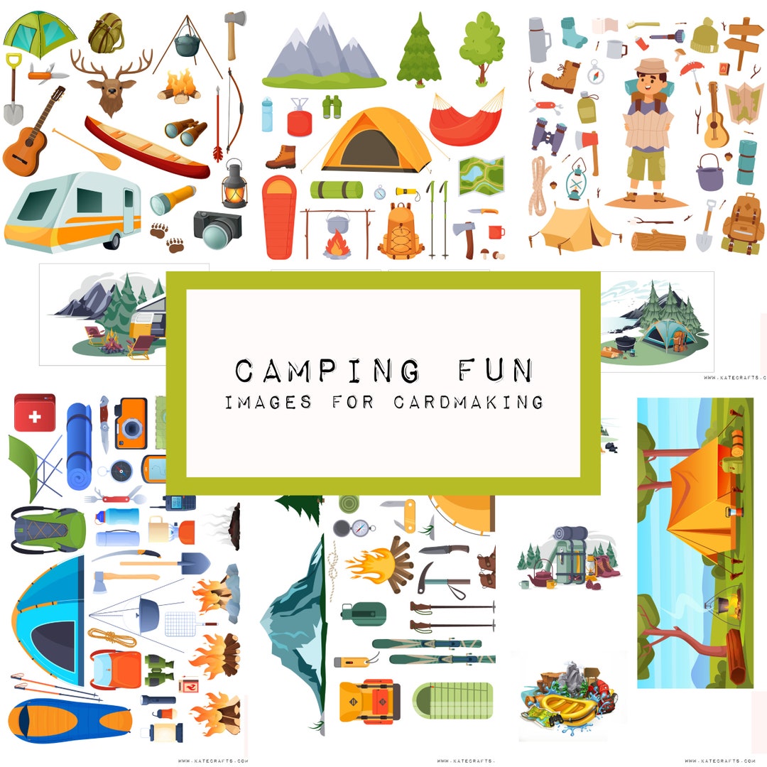 CAMPING FUN - Images for Card Making and Paper Crafting, Digital ...