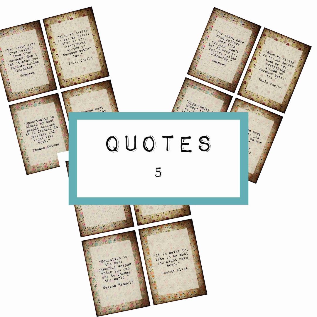 QUOTES for Junk Journaling 5, Digital JUNK Journal Printable, Journal ...