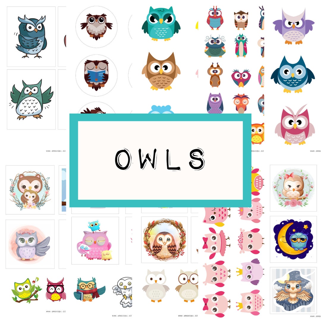 CUTE OWLS, Digital JUNK Journal Printable, Journal Ephemera, Junk ...