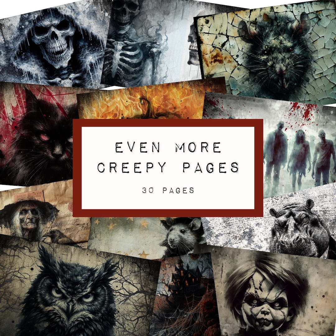 Even MORE CREEPY Pages, 30 Pages, Digital Junk Journal Printable ...