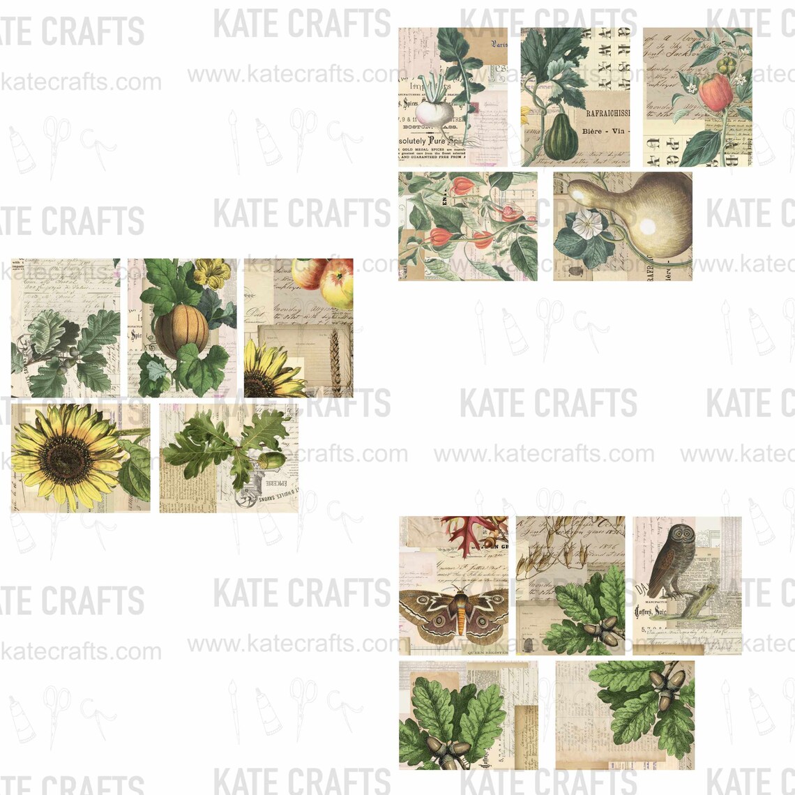 Autumn Harvest Mini NOTEBOOK Kit, Digital JUNK Journal Printable ...