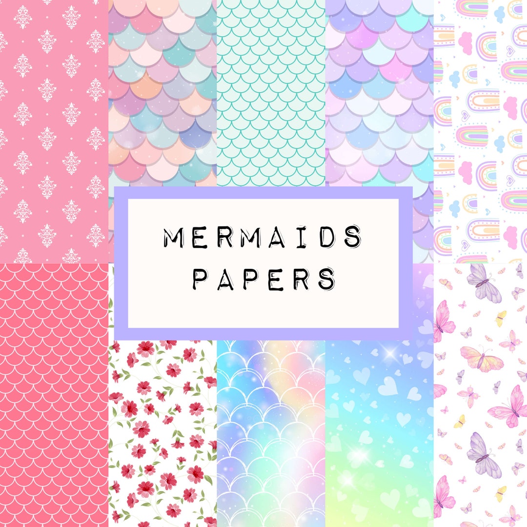 MERMAID Patterned Papers, Junk Journal, Cardmaking, Scrapbooking ...