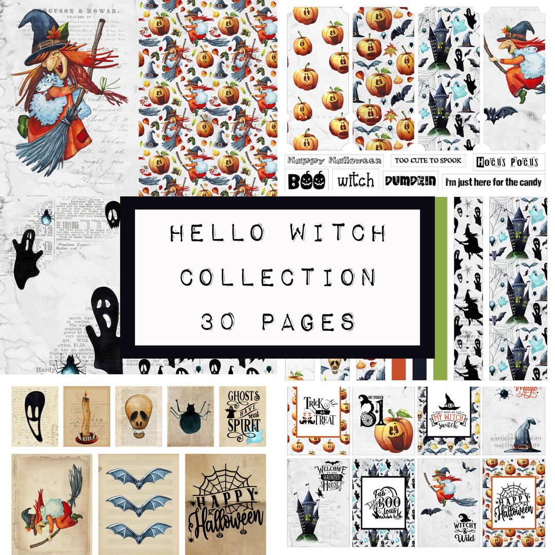 HELLO WITCH Collection, 30 Pages - Digital JUNK Journal Printable ...