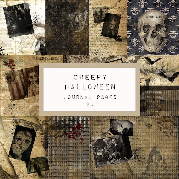 CREEPY HALLOWEEN Journal Pages 2. Digital JUNK Journal - Etsy