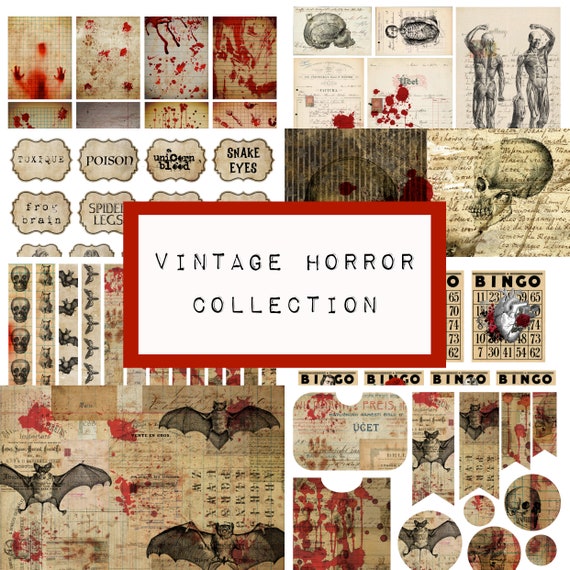 VINTAGE HORROR Collection 30 Pages Digital JUNK Journal - Etsy