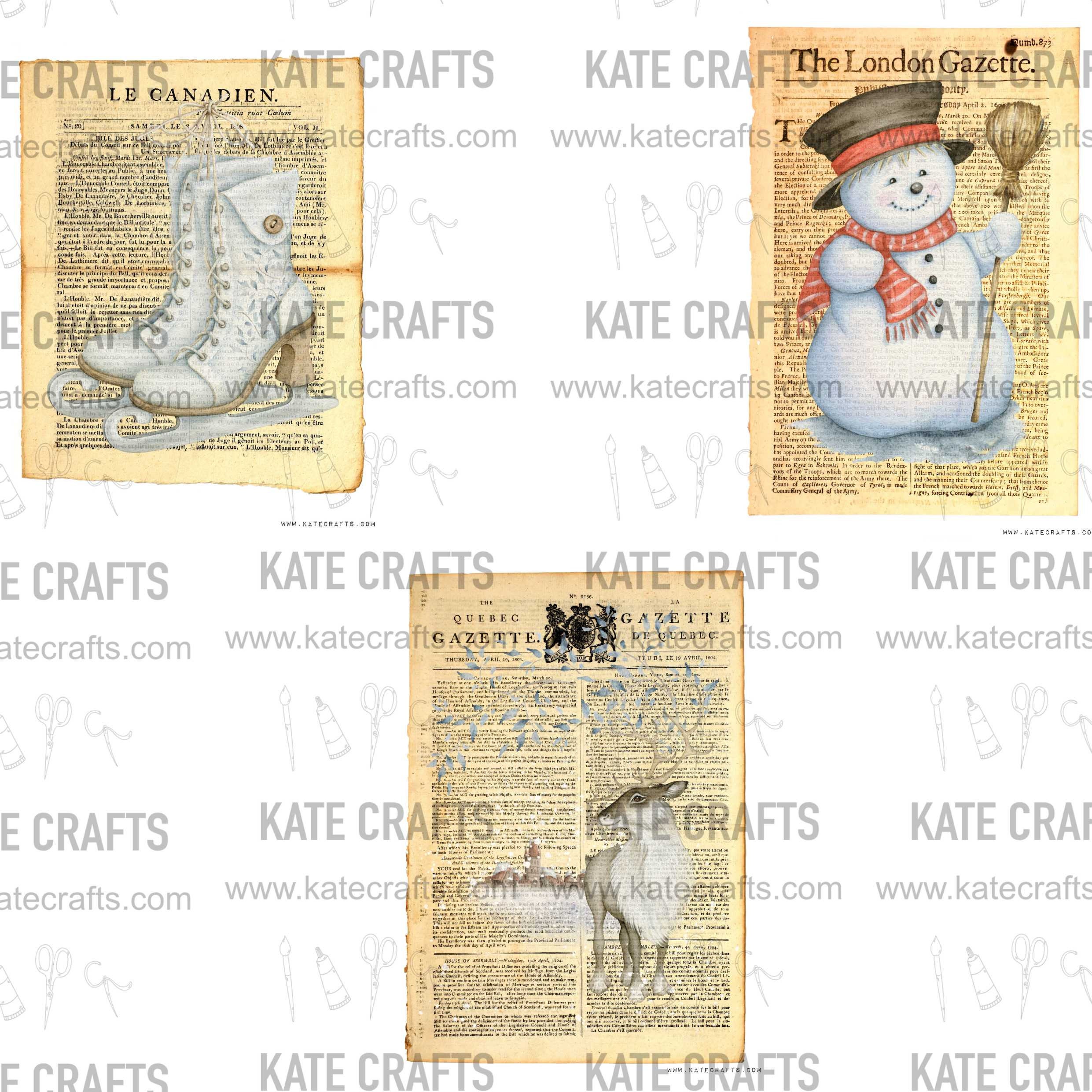 MAGIC WINTER Newspaper Pages, Digital Download, Christmas Printable ...