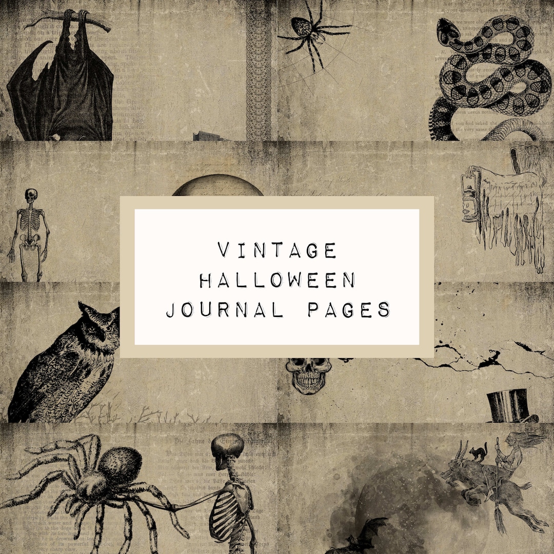 VINTAGE HALLOWEEN Journal Pages - Digital JUNK Journal Printable ...