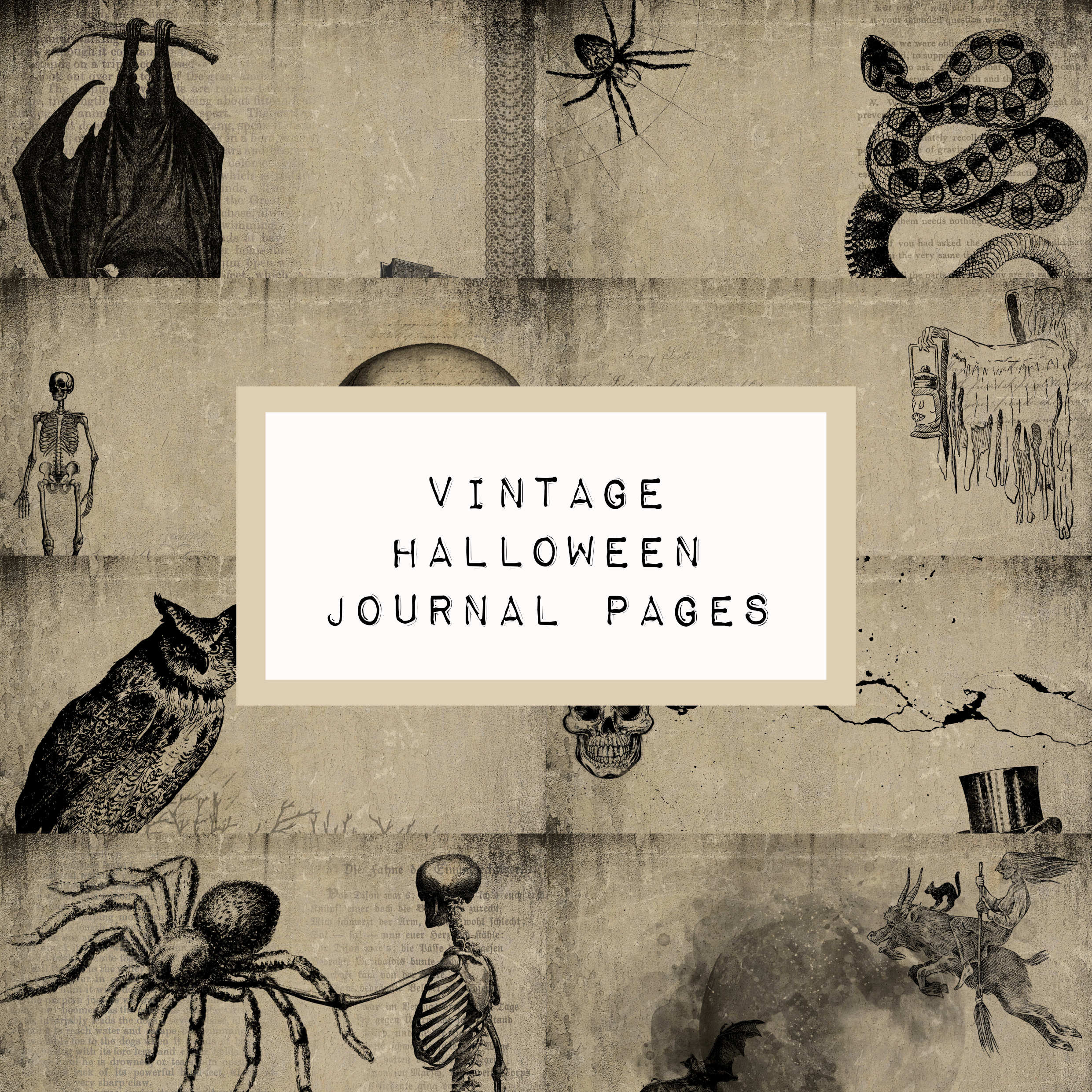 VINTAGE HALLOWEEN Journal Pages Digital JUNK Journal - Etsy