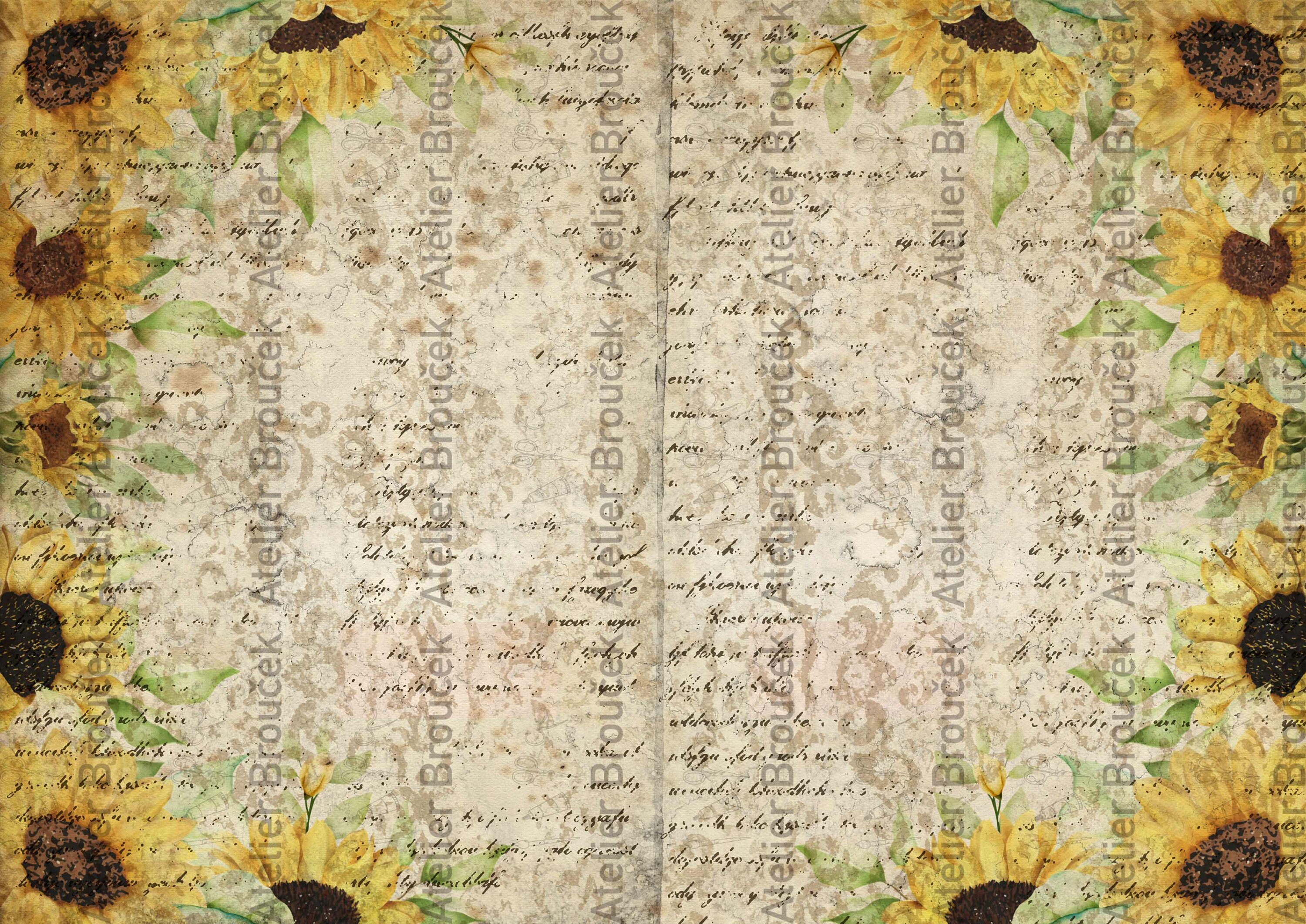 SUNFLOWER Journal Pages, Digital JUNK Journal Printable, Journal ...