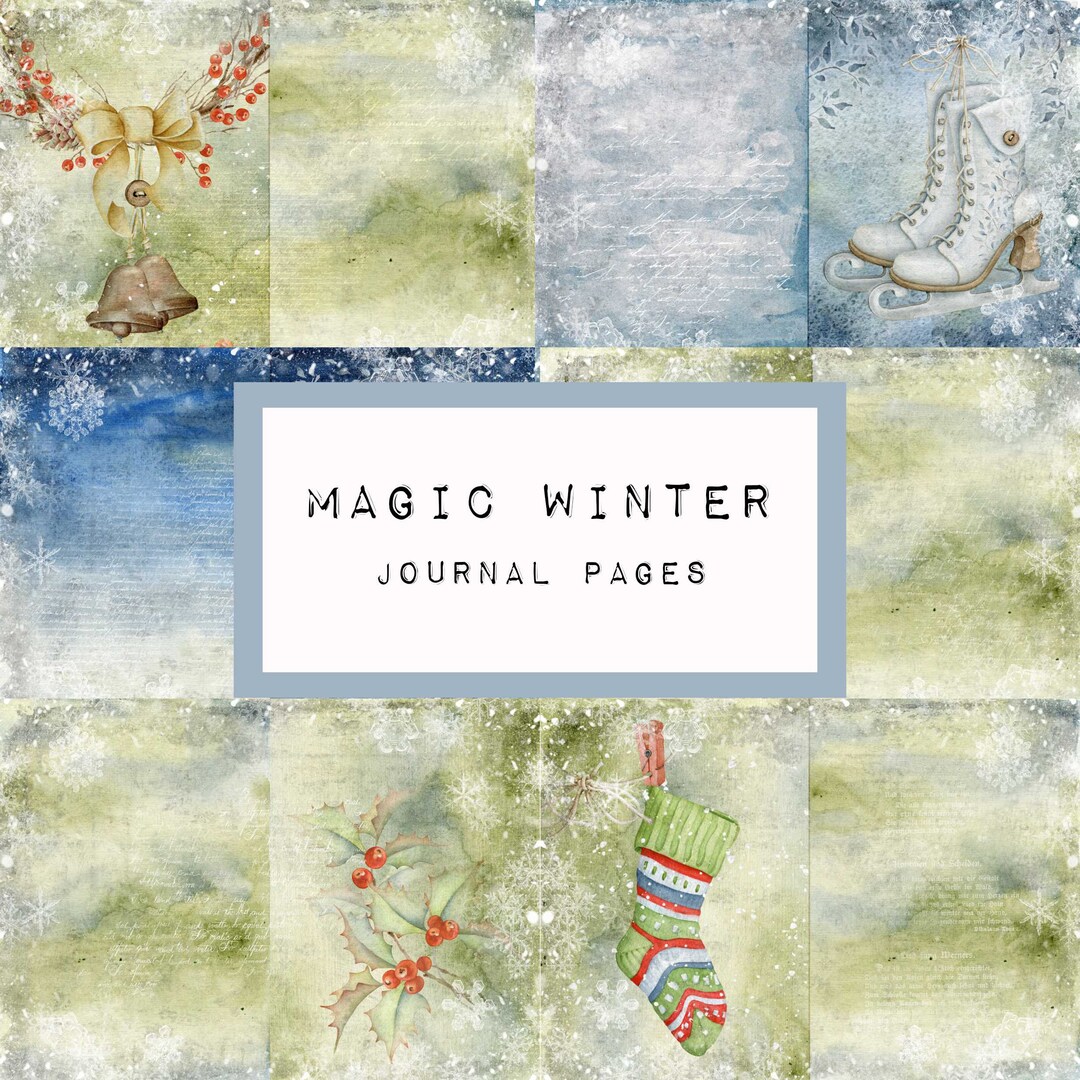 MAGIC WINTER Journal Pages, Digital Download, Christmas Printable, Junk ...