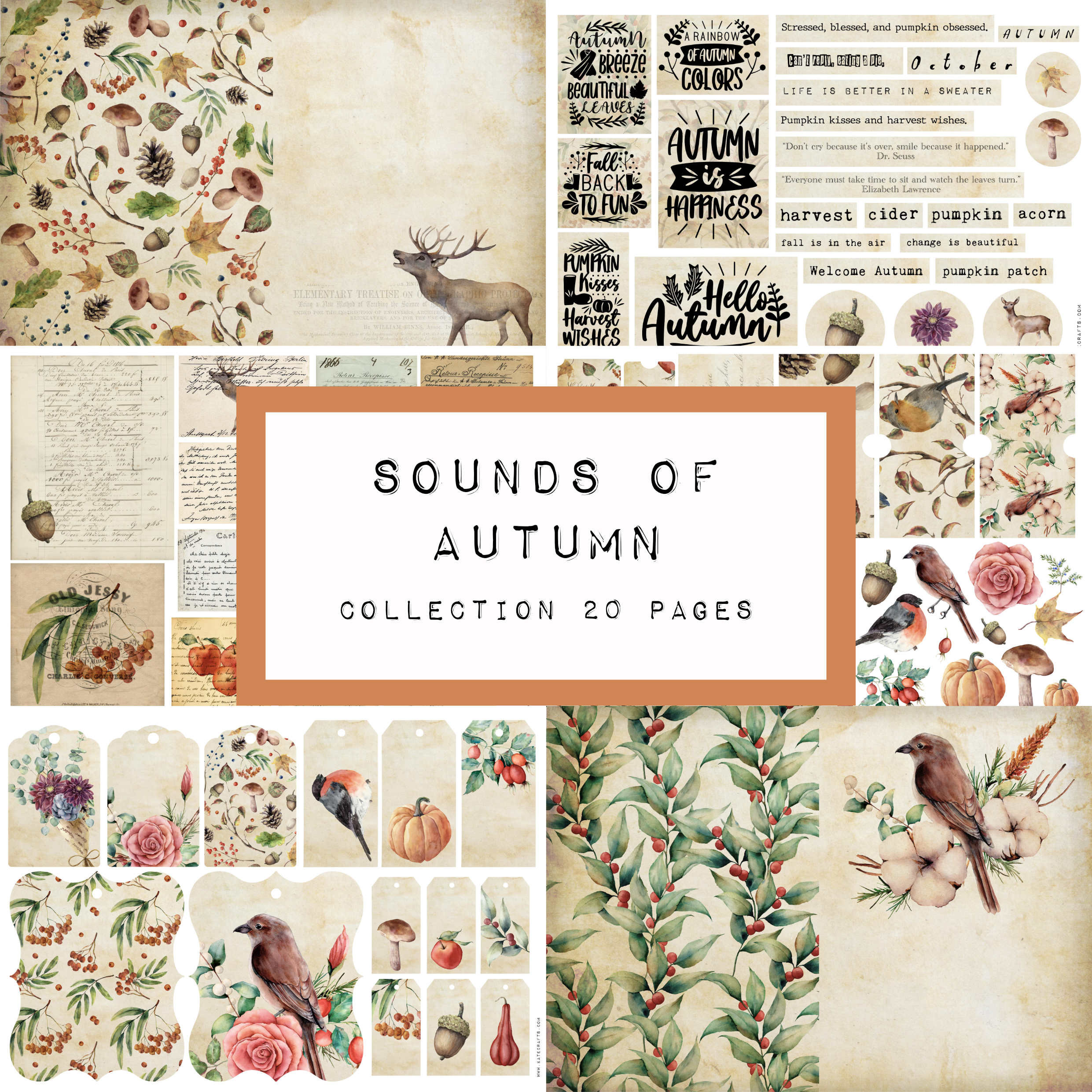 SOUNDS of AUTUMN Collection 20 Pages, Digital Download, Junk Journal ...