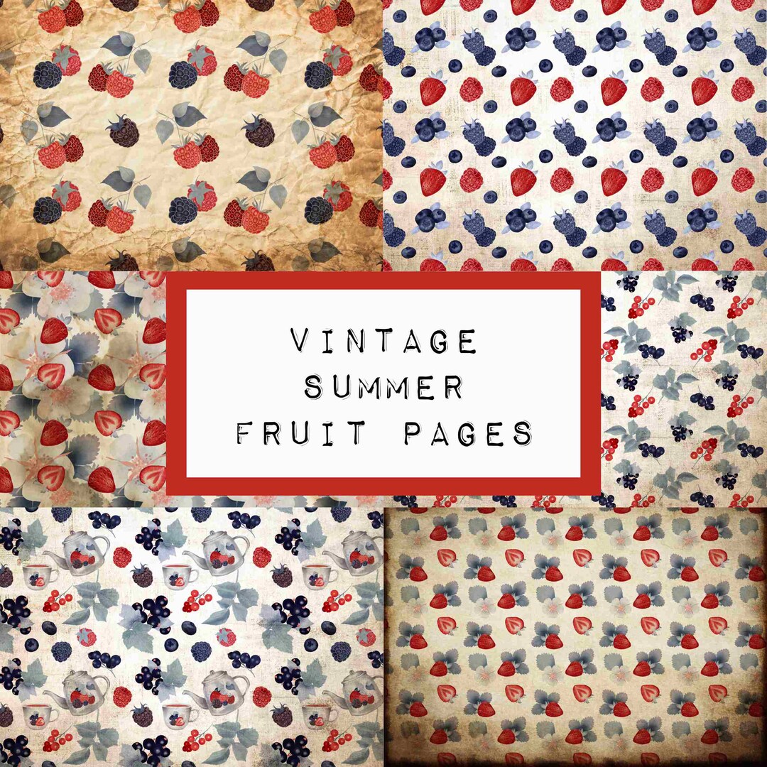 VINTAGE Summer FRUIT Journal Pages, Digital JUNK Journal Printable ...
