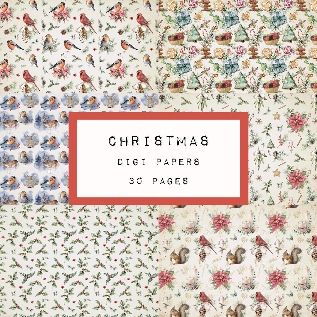 CHRISTMAS Digi Papers, 30 Pages ,digital JUNK Journal Printable ...