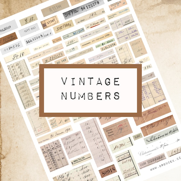 Vintage Numbers Printable - Etsy