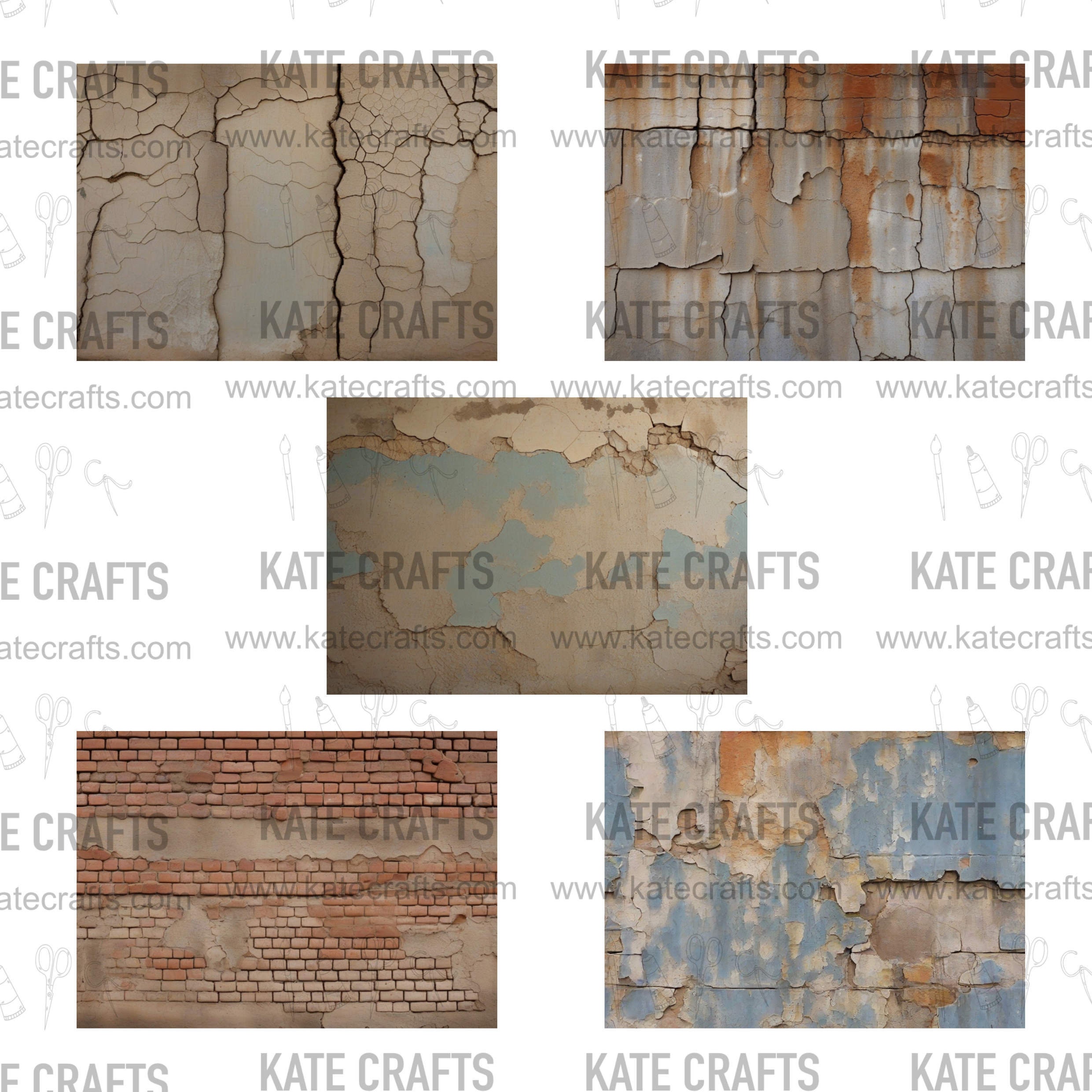 WALLS 10 AI Images for Paper Crafting, Wall, Old Wall, Crackle Wall ...