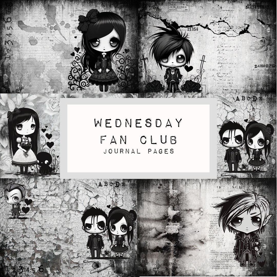 WEDNESDAY Fan Club, 6 Journal Pages, Digital Download, Junk Journal ...