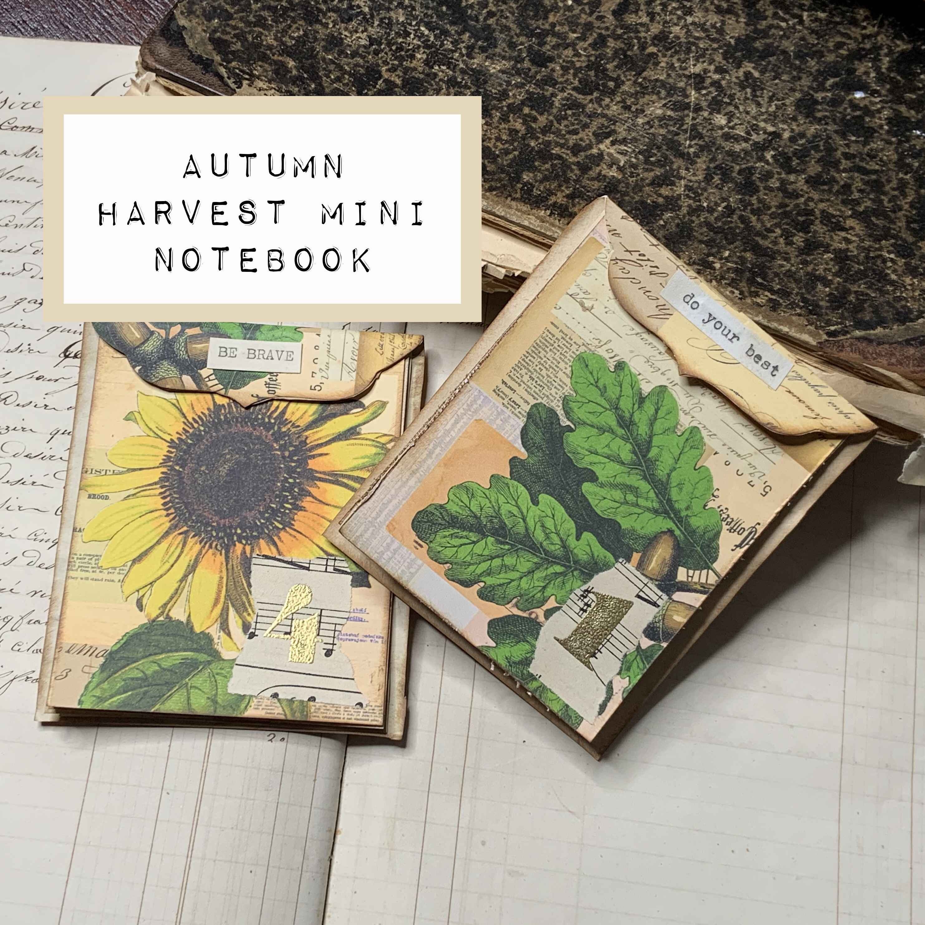 Autumn Harvest Mini NOTEBOOK Kit, Digital JUNK Journal Printable ...