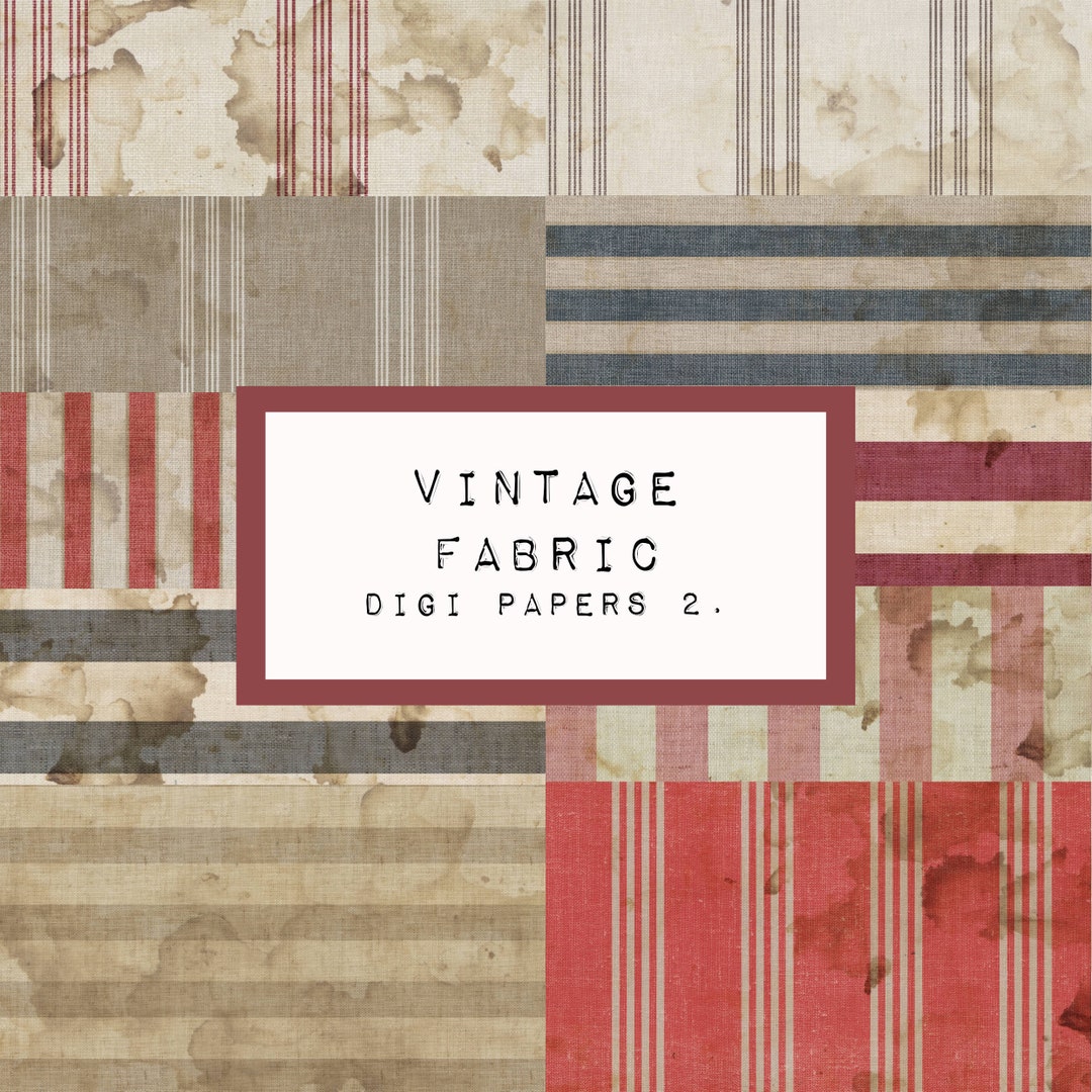 VINTAGE FABRIC Digi Papers Nr 2, JUNK Journal Printable, Digital ...